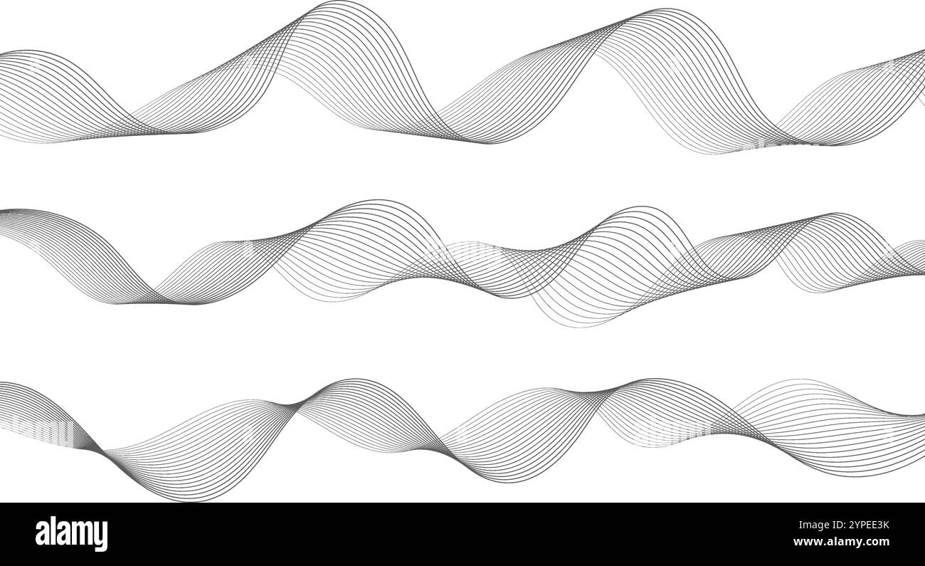 Abstract wave lines background, graphic thin curves design element ...