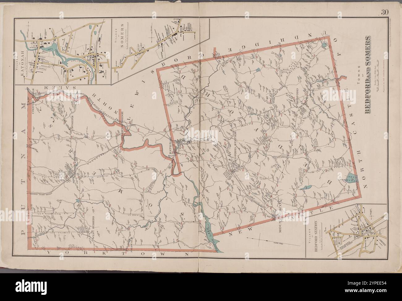 Westchester, Double Page Plate No. 30 [Map of Town of Bedford and ...