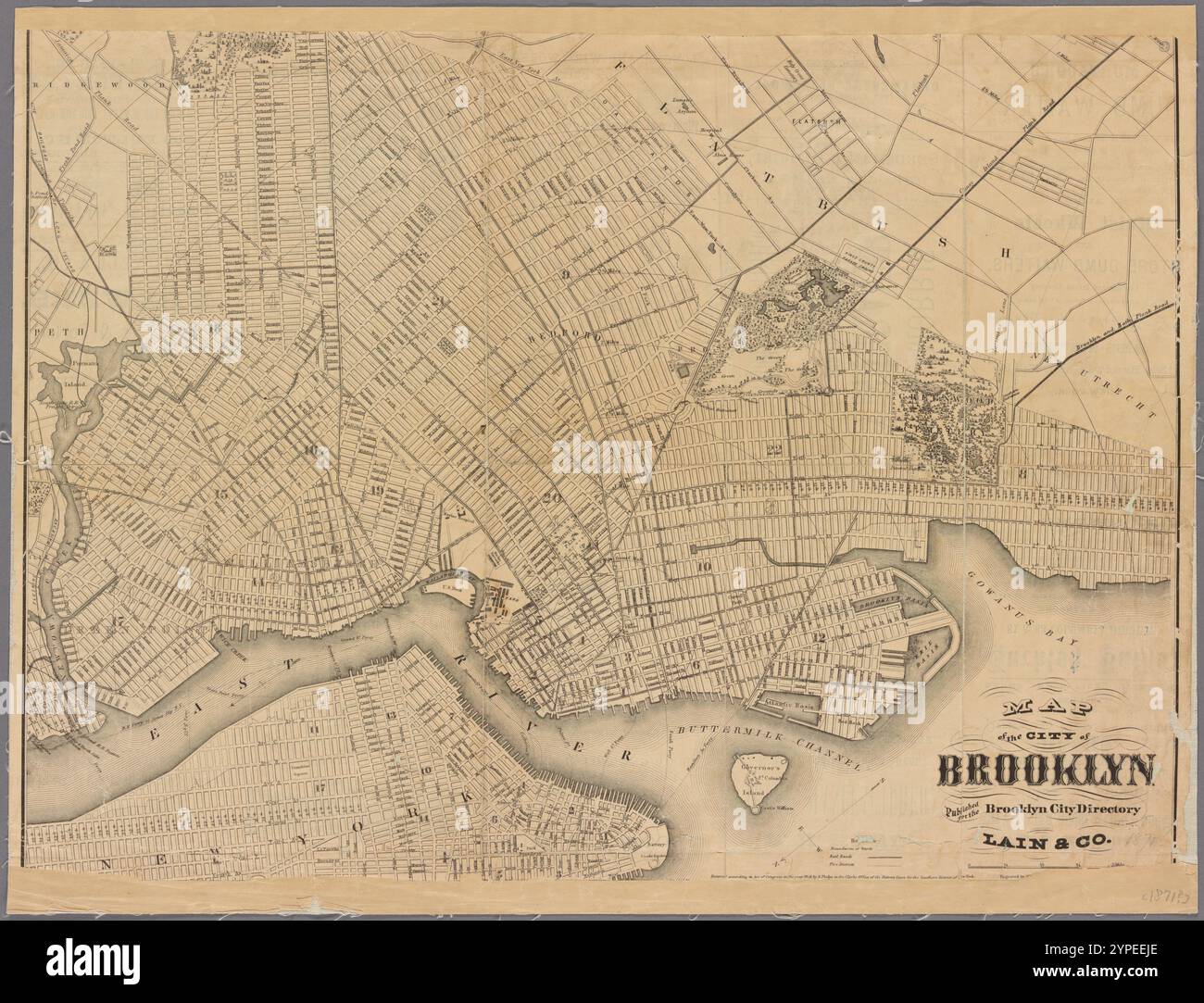 Map of the city of Brooklyn 1871 by Phelps, Humphrey, active 19th ...