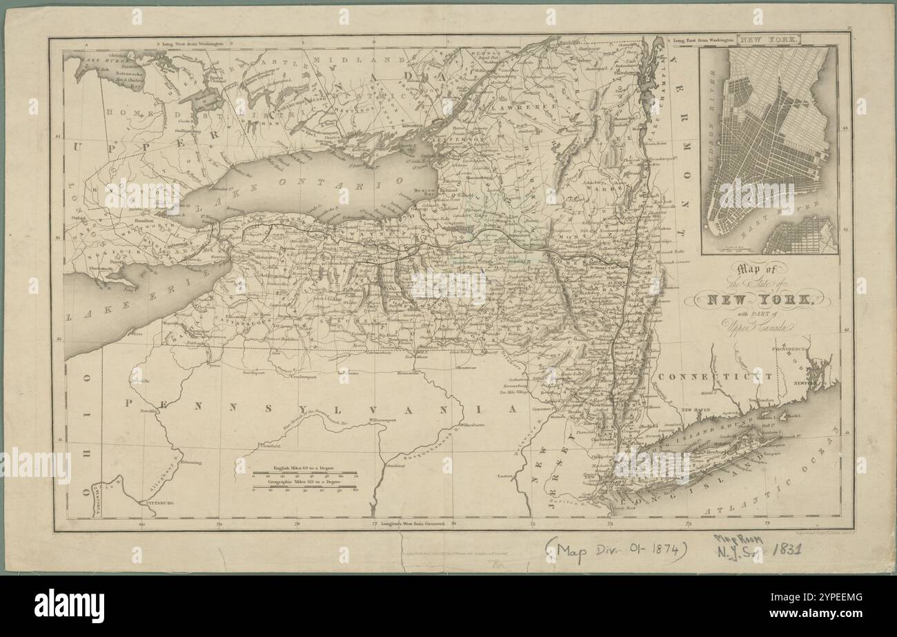 Map of the state of New York with part of Upper Canada 1831 by Fenner ...