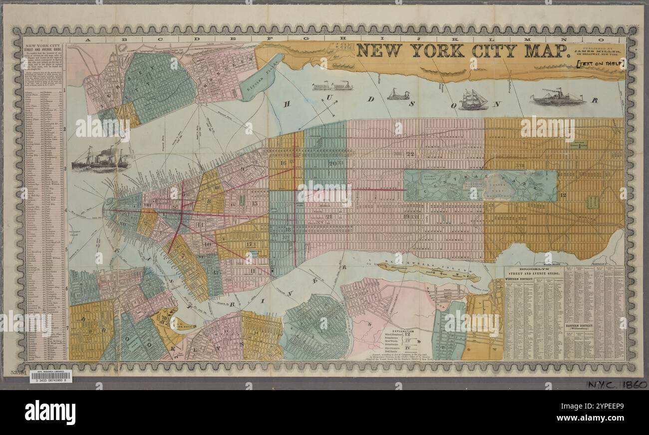 Miller's new map of the city of New York, with a list of all the ...