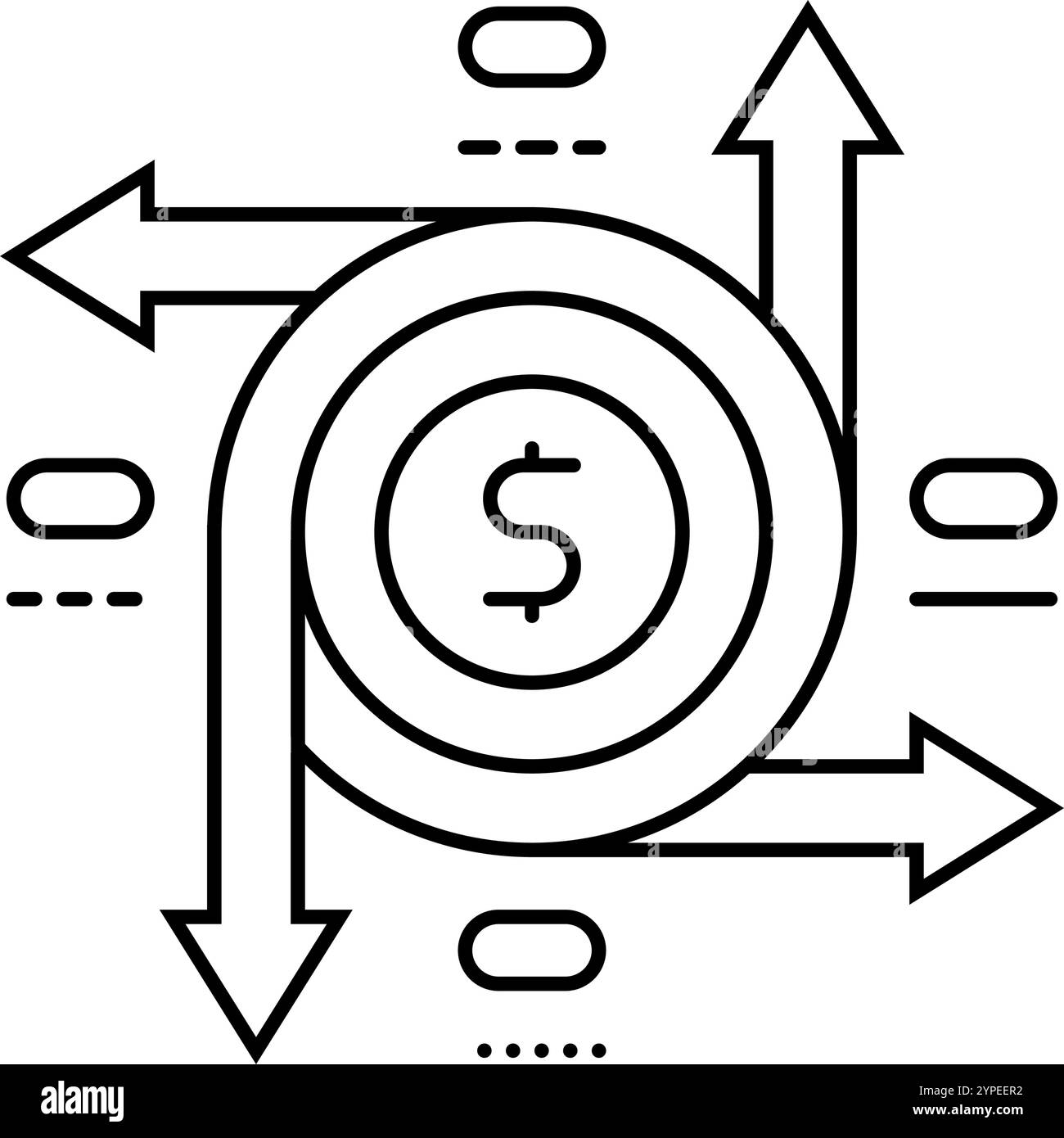 cash flow management business process line icon vector illustration ...