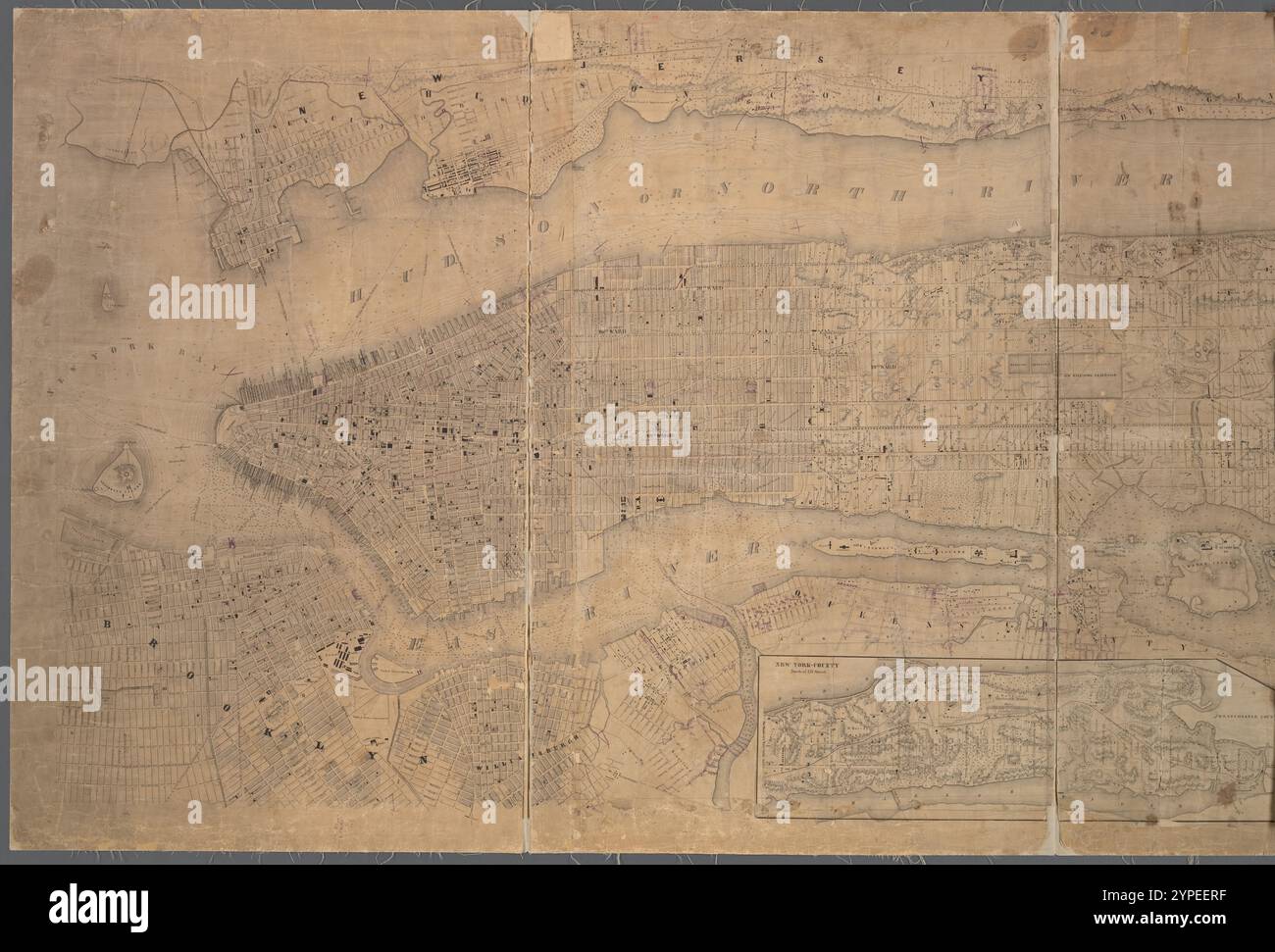 Topographical map of New York City, County, and vicinity : showing old ...