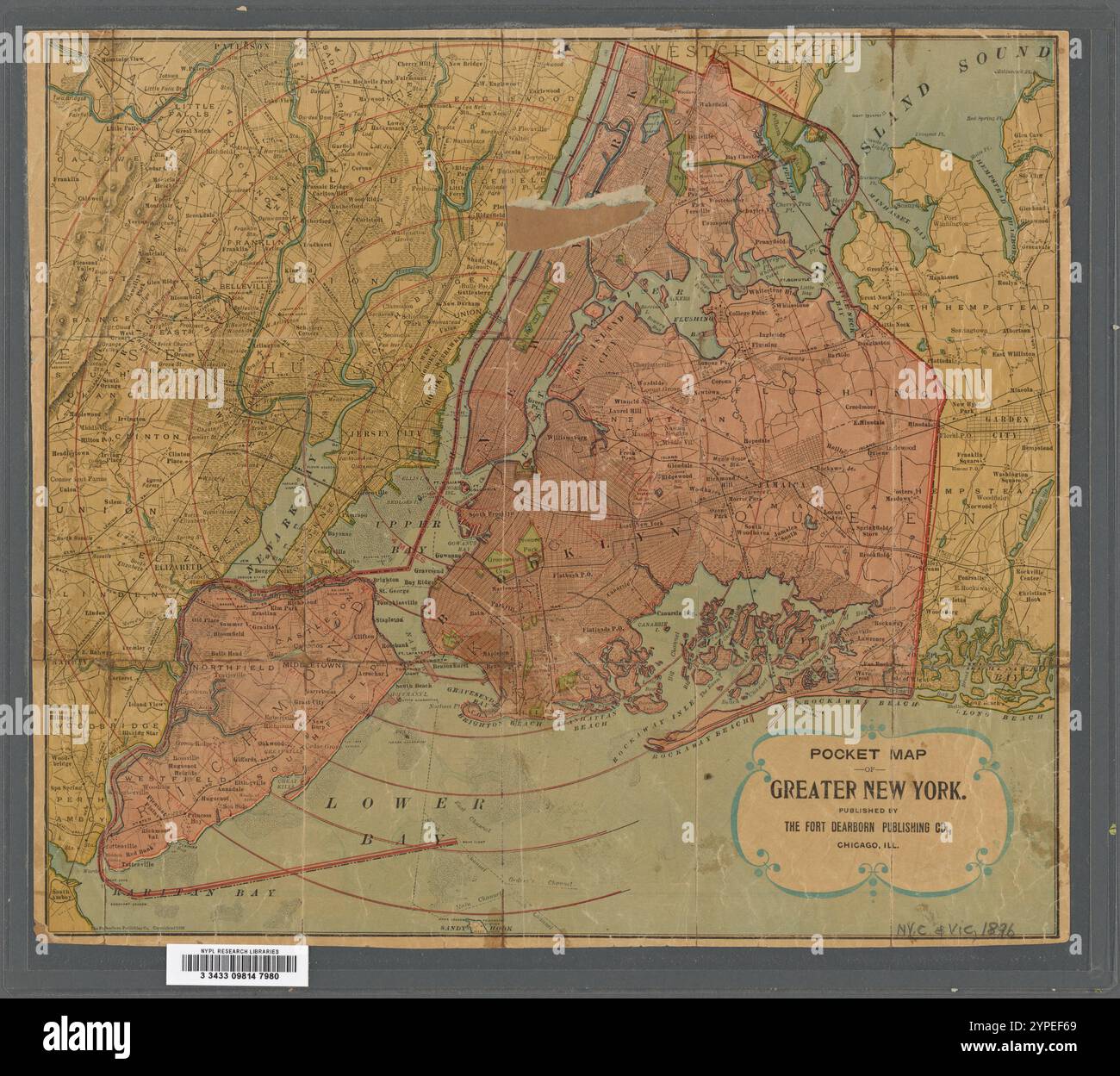 Pocket map of greater New York ; Map of the City of New York 1896 by ...