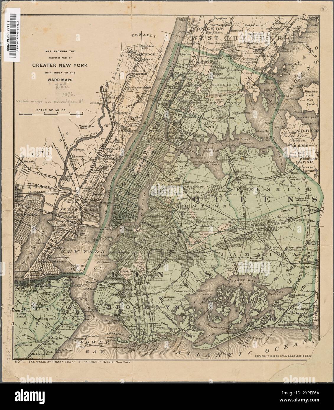 Map showing the proposed area of greater New York : with index to the ...