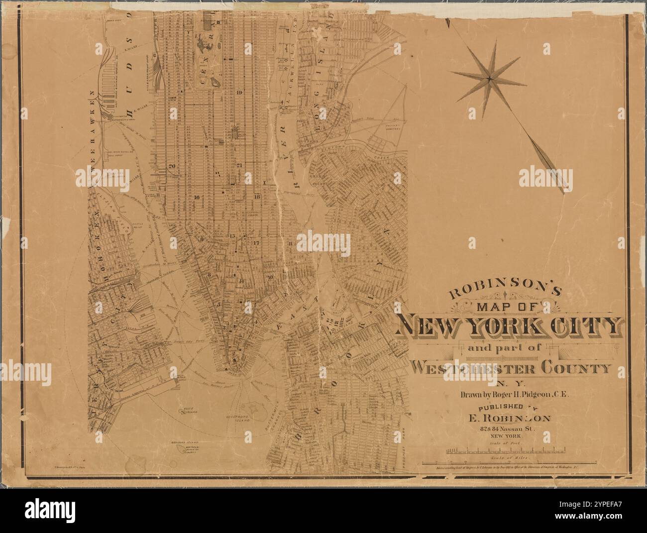 Robinson's map of New York City and part of Westchester County N.Y ...