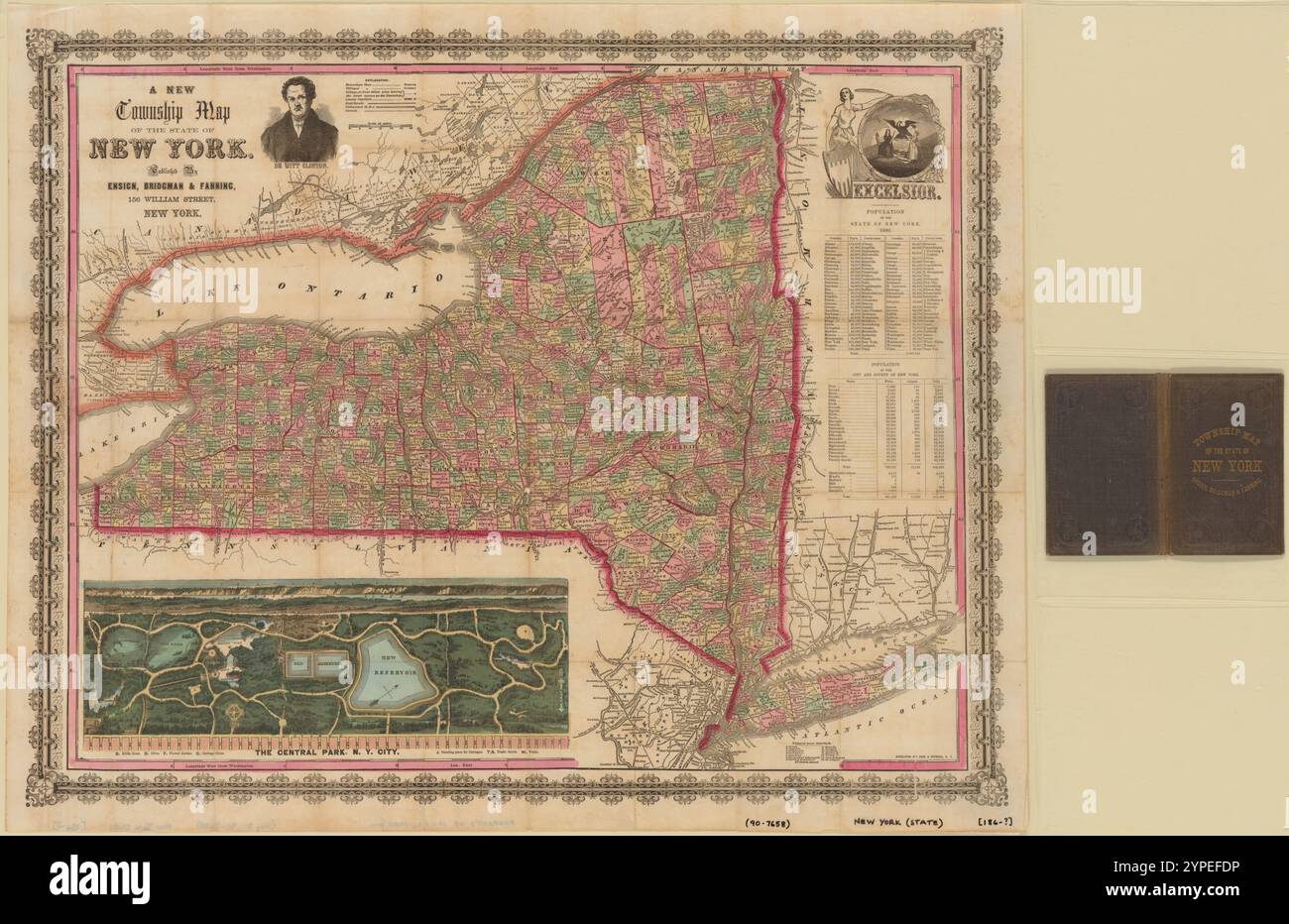 A new township map of the state of New York 1860 - 1869 Stock Photo - Alamy