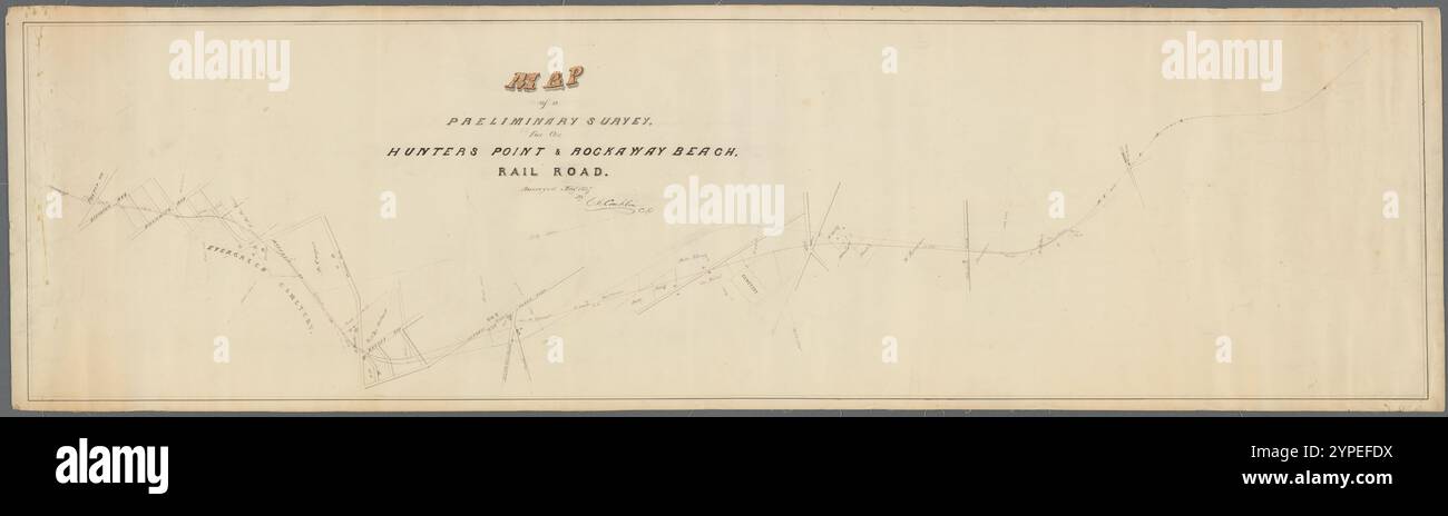 Map of a preliminary survey for the Hunters Point & Rockaway Beach Rail ...