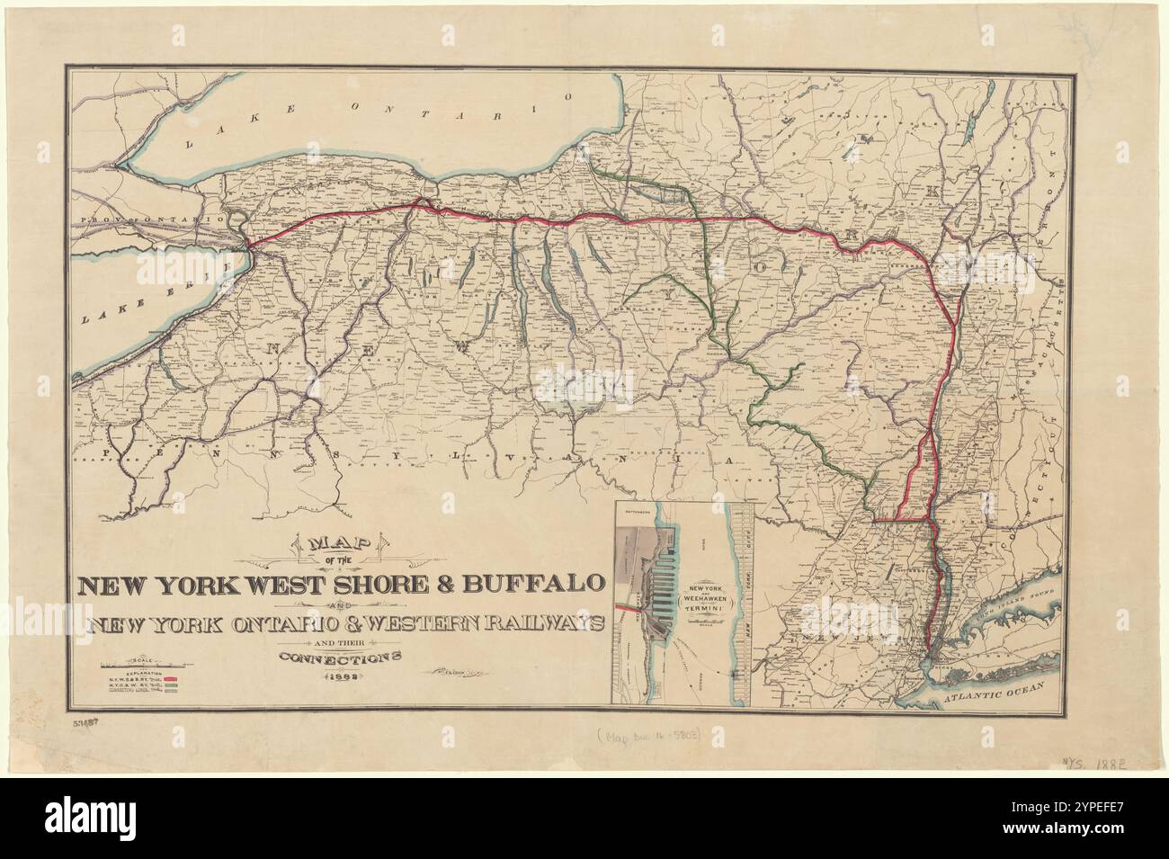 Map of the New York West Shore & Buffalo and New York Ontario & Western ...