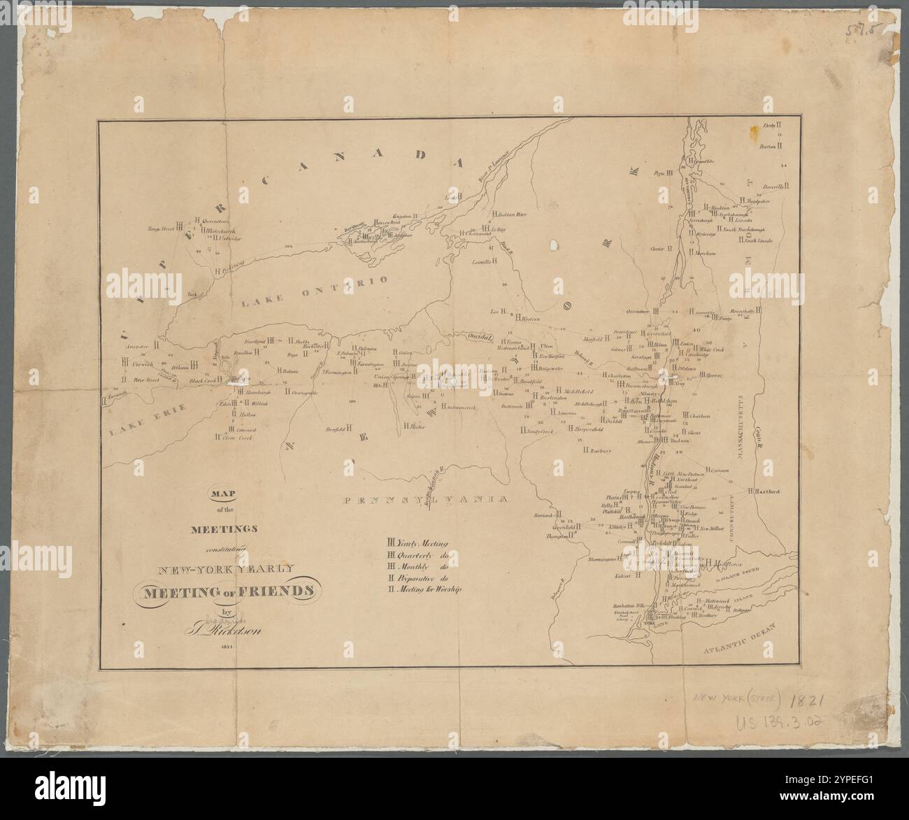 Map of the meetings constituting New-York Yearly Meeting of Friends ...