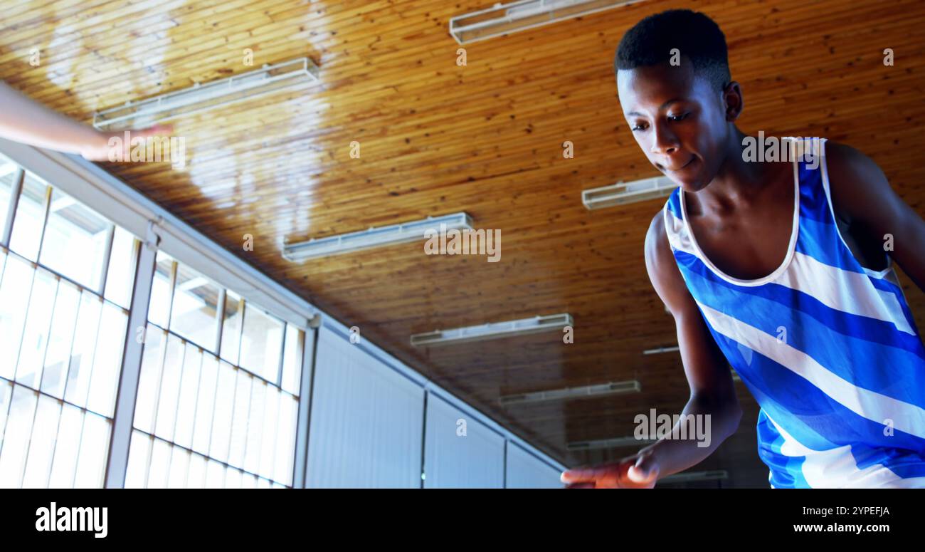 High school kids playing basketball in the court 4k Stock Photo - Alamy