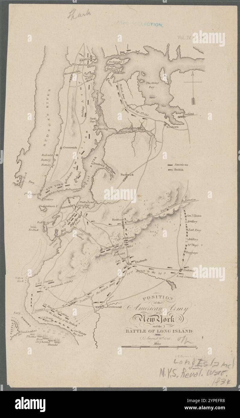 Position of the American Army at New York and the Battle of Long Island ...