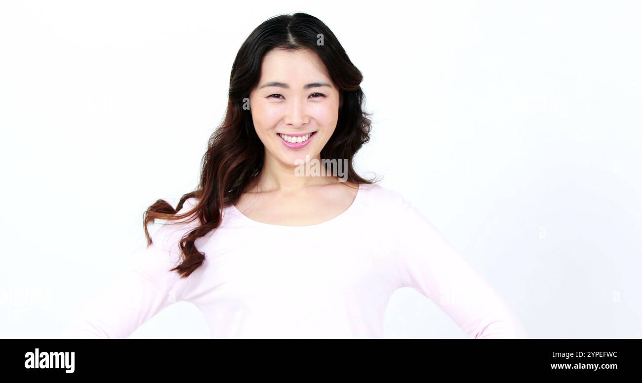 Attractive asian woman on white hi-res stock photography and images - Alamy