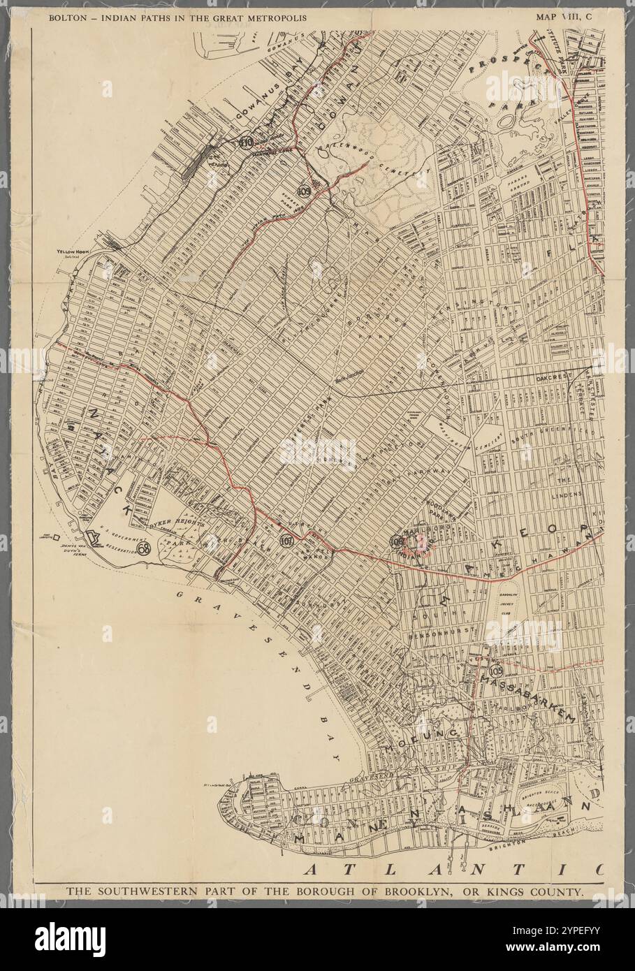 The southwestern part of the borough of Brooklyn, or Kings County, Map ...