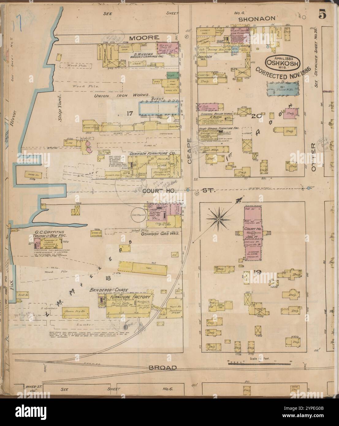 1885 fire map hi-res stock photography and images - Alamy