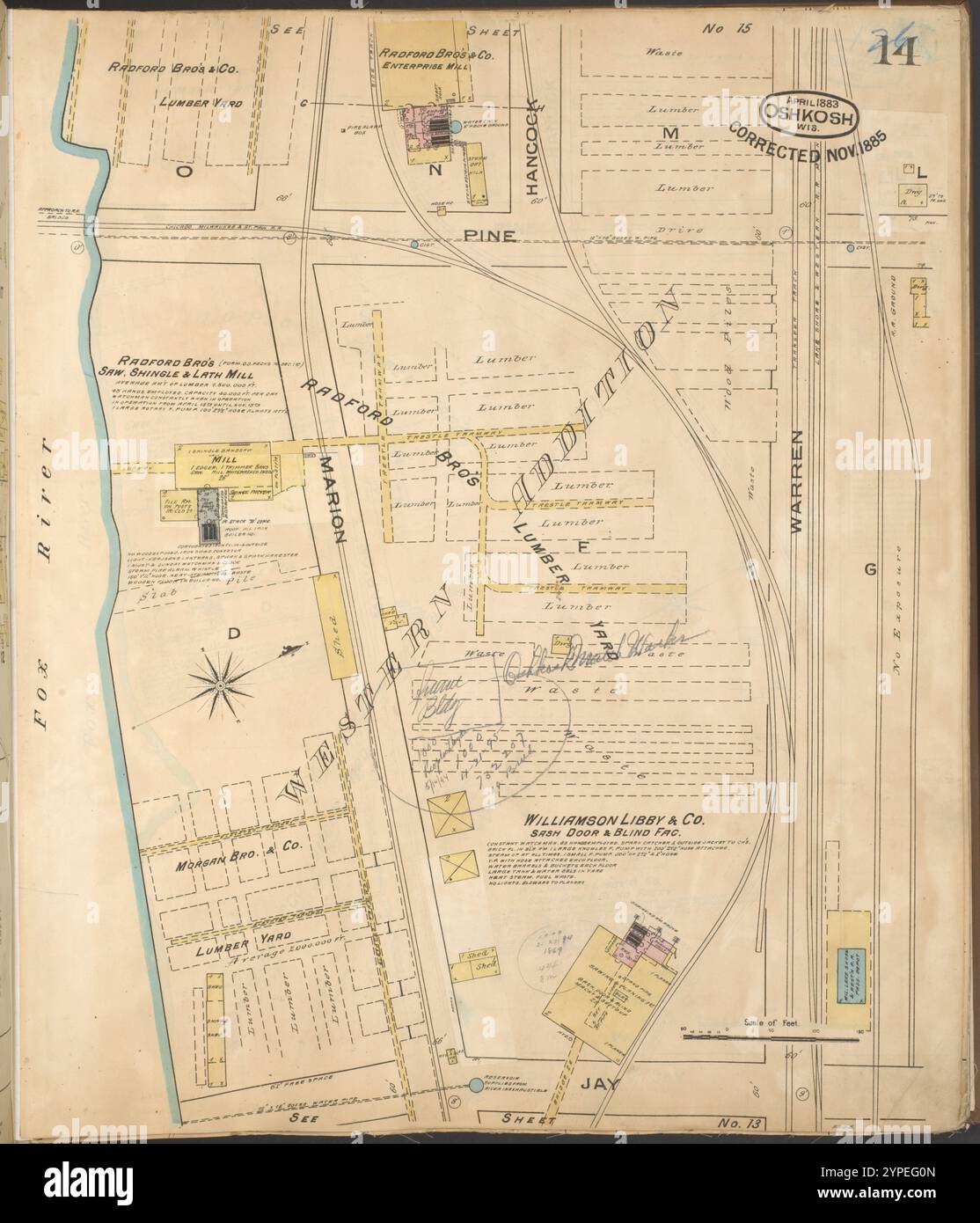 1885 fire map hi-res stock photography and images - Alamy