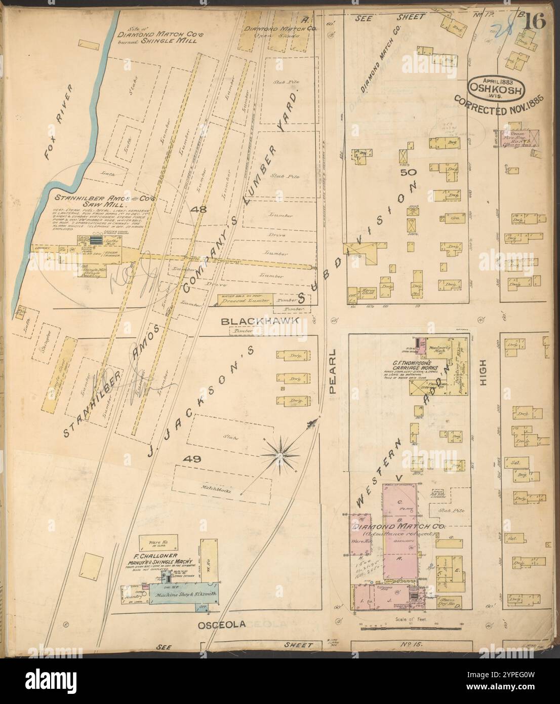 1885 fire map hi-res stock photography and images - Alamy