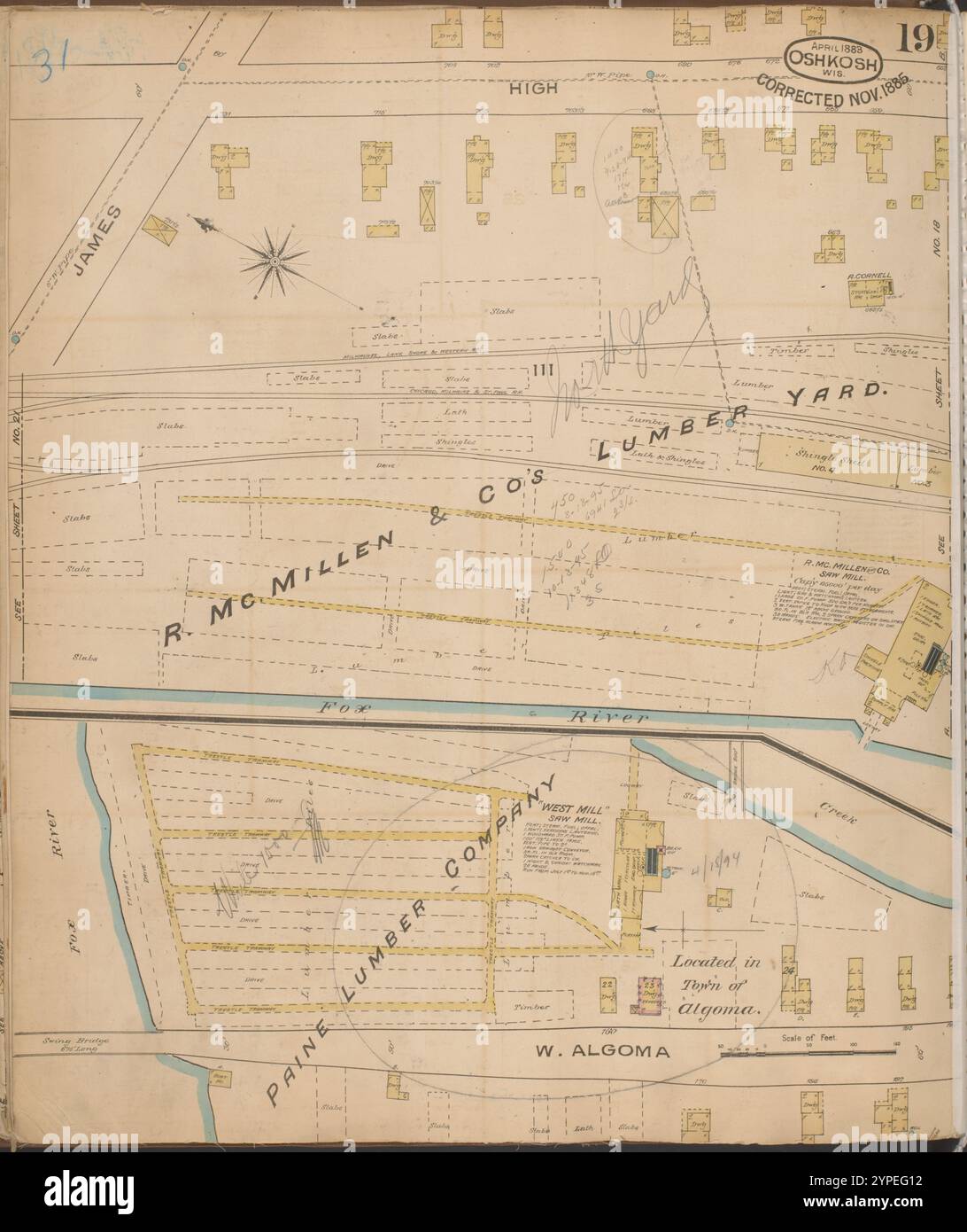 1885 fire map hi-res stock photography and images - Alamy