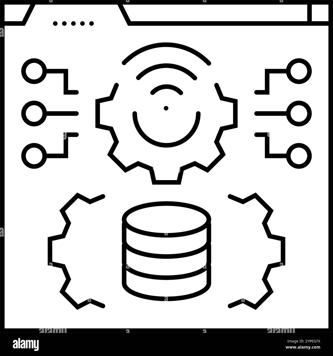 it infrastructure management business process line icon vector ...