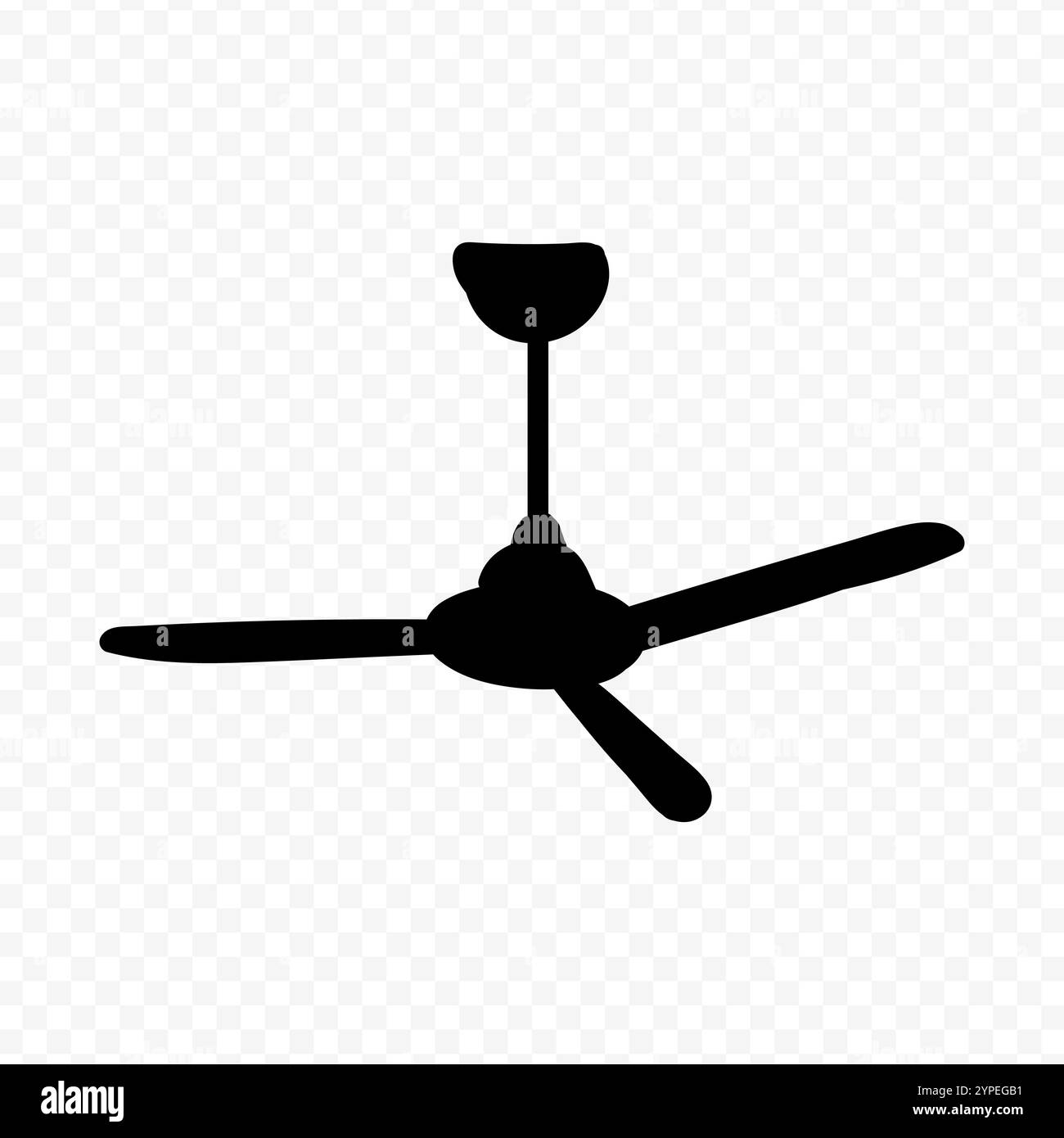 Vector illustration of hand drawn ceiling fan doodle on transparent ...