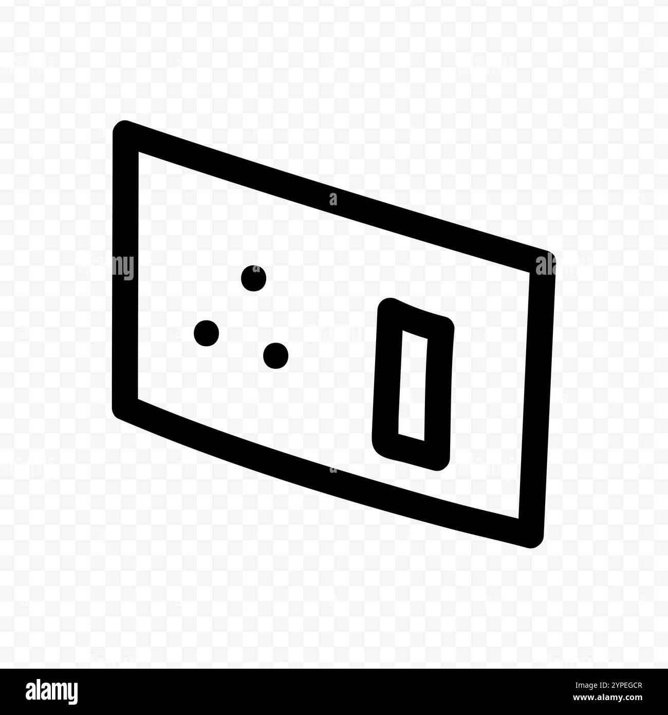Vector illustration of hand drawn electric outlet doodle on transparent ...