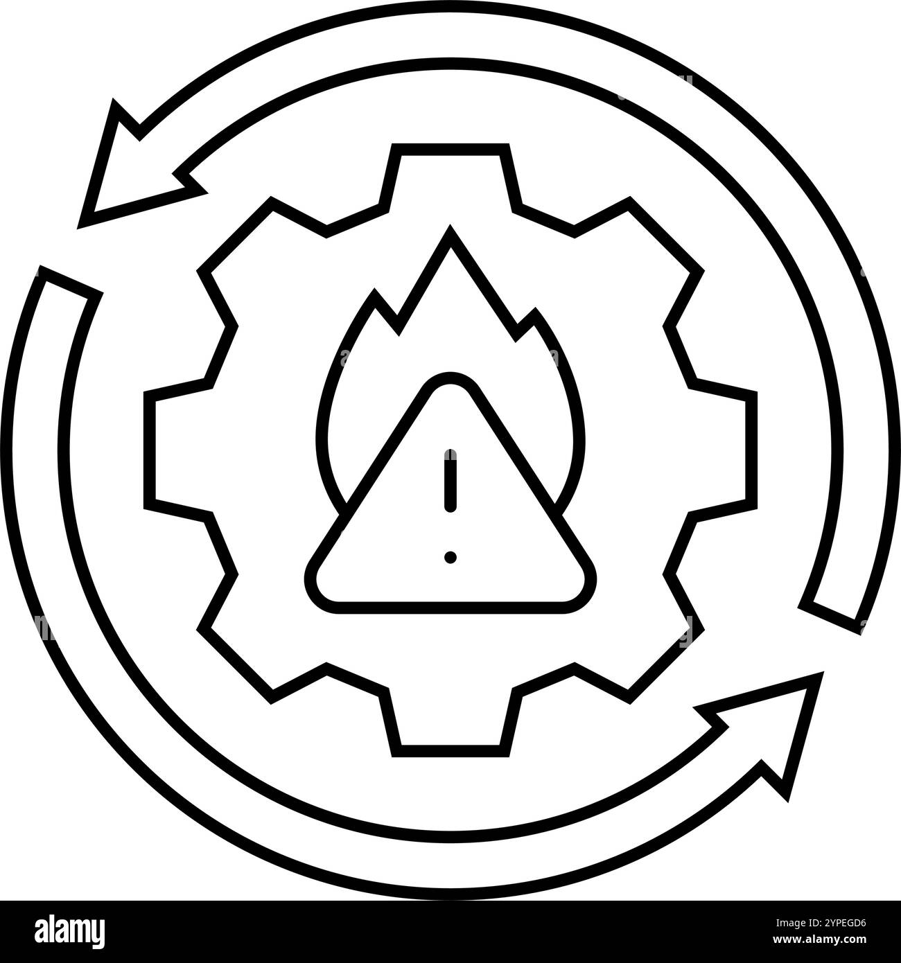 disaster recovery business process line icon vector illustration Stock ...