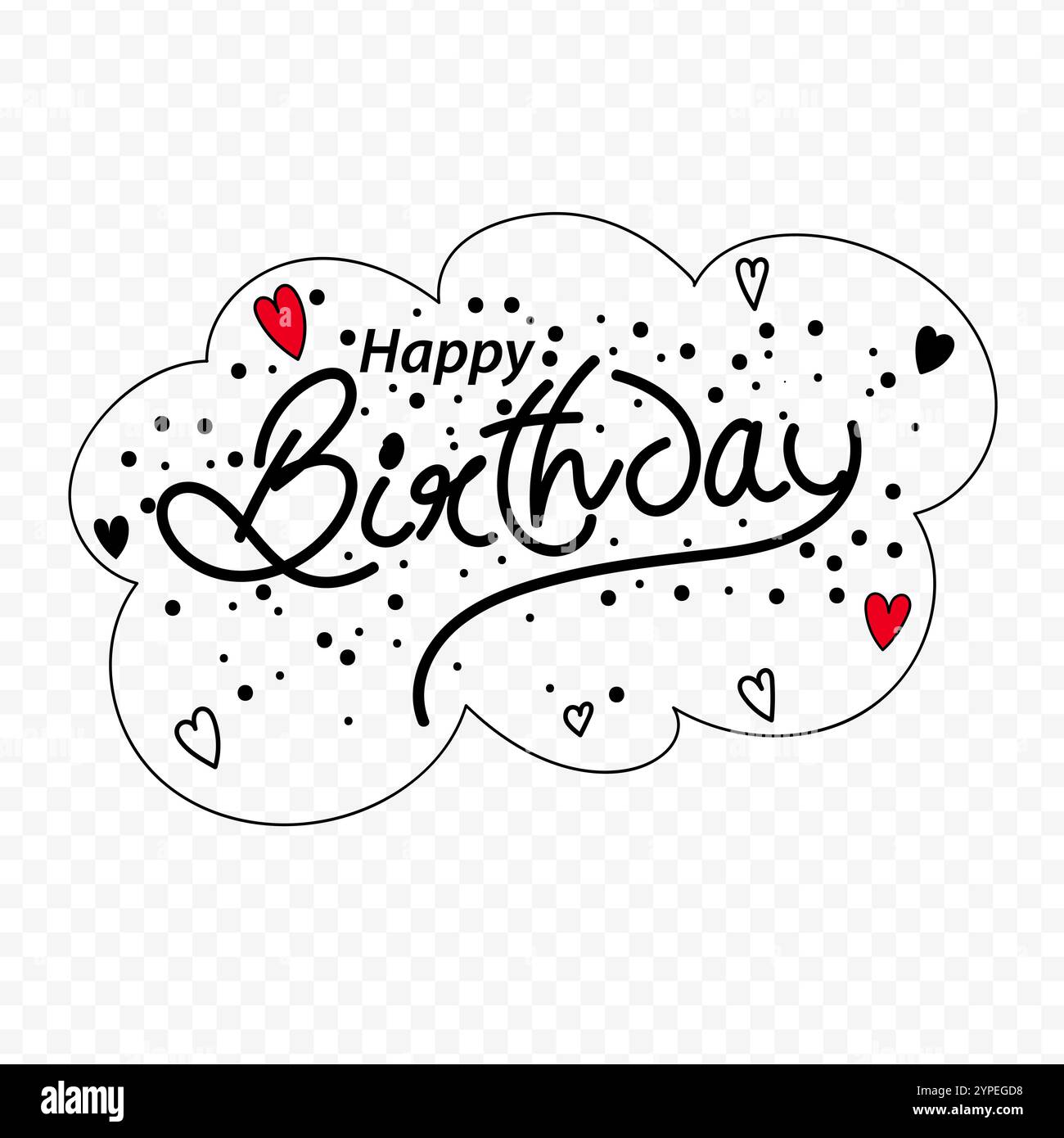 Vector illustration of hand written Happy Birthday calligraphy on ...