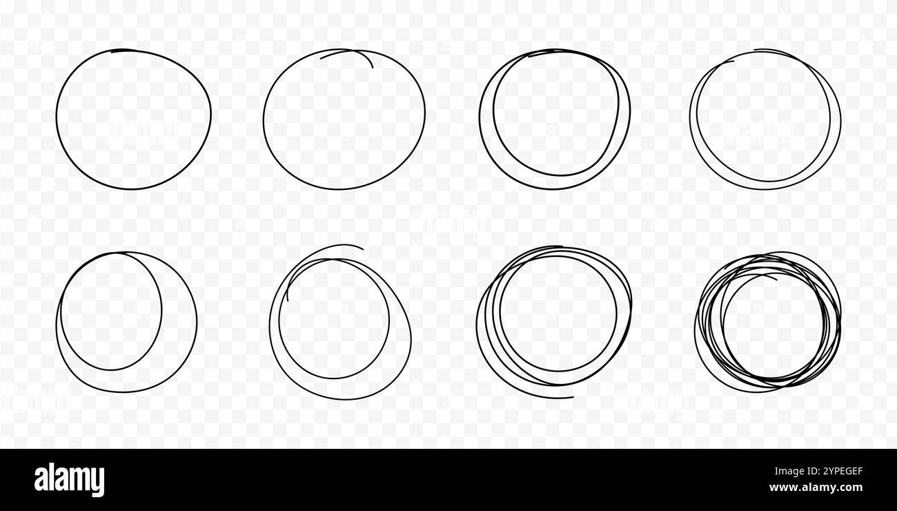 Vector hand drawn circles on transparent background Stock Vector Image ...