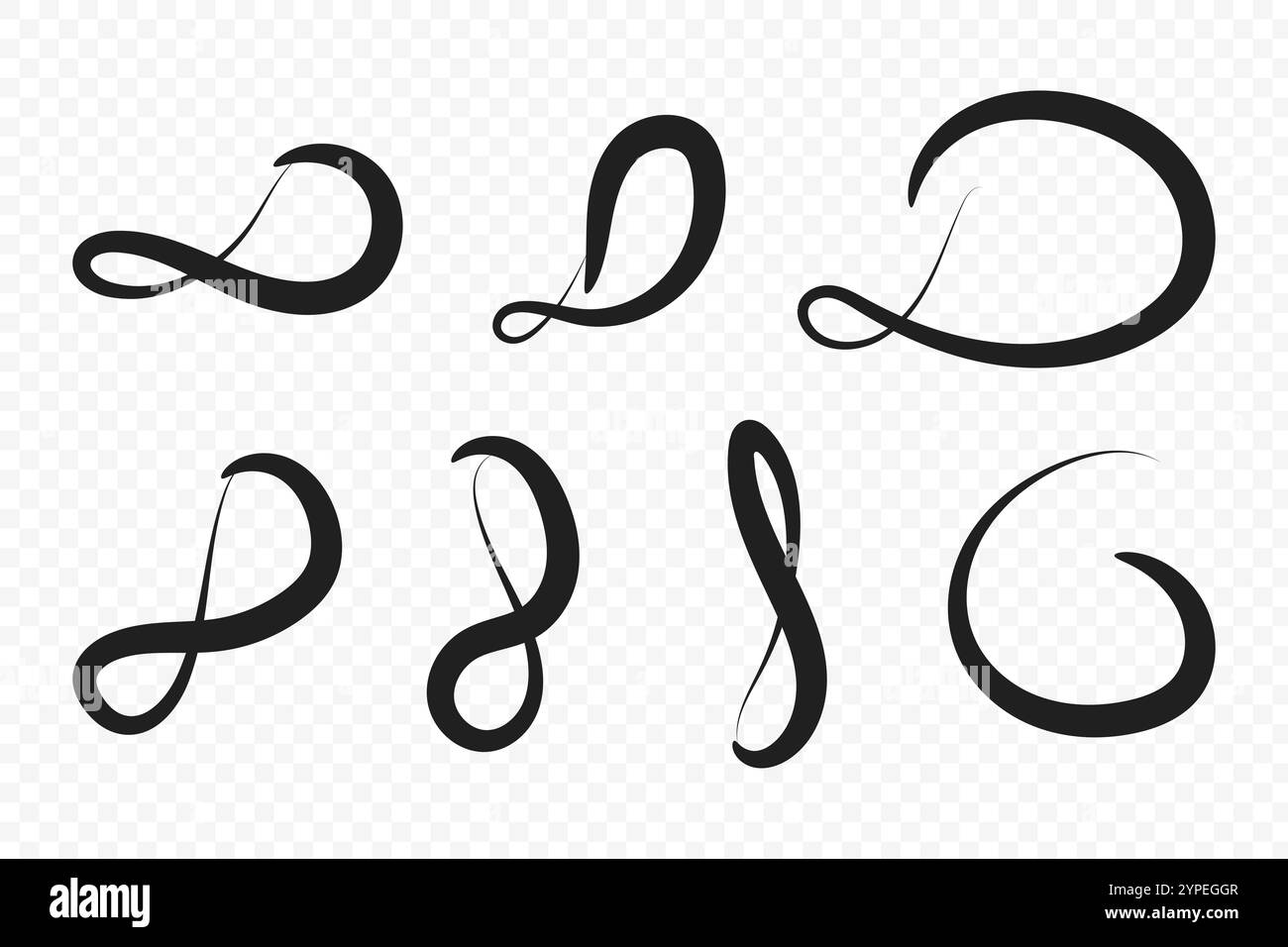 Vector hand drawn curvy lines on transparent background Stock Vector ...