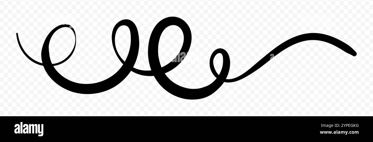 Vector hand drawn curly line on transparent background Stock Vector ...