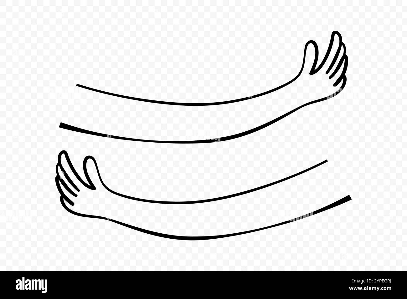 Vector hand drawn hugging hands on transparent background Stock Vector ...