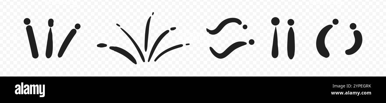 Vector hand drawn comic expression mark doodle collection on ...