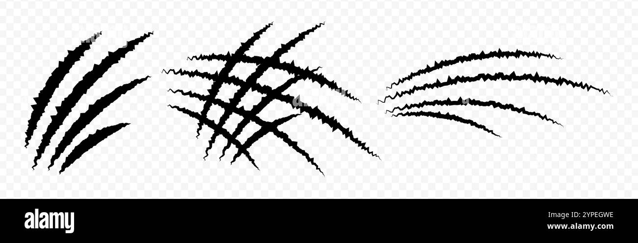 Vector animal claw scratch set on transparent background Stock Vector ...