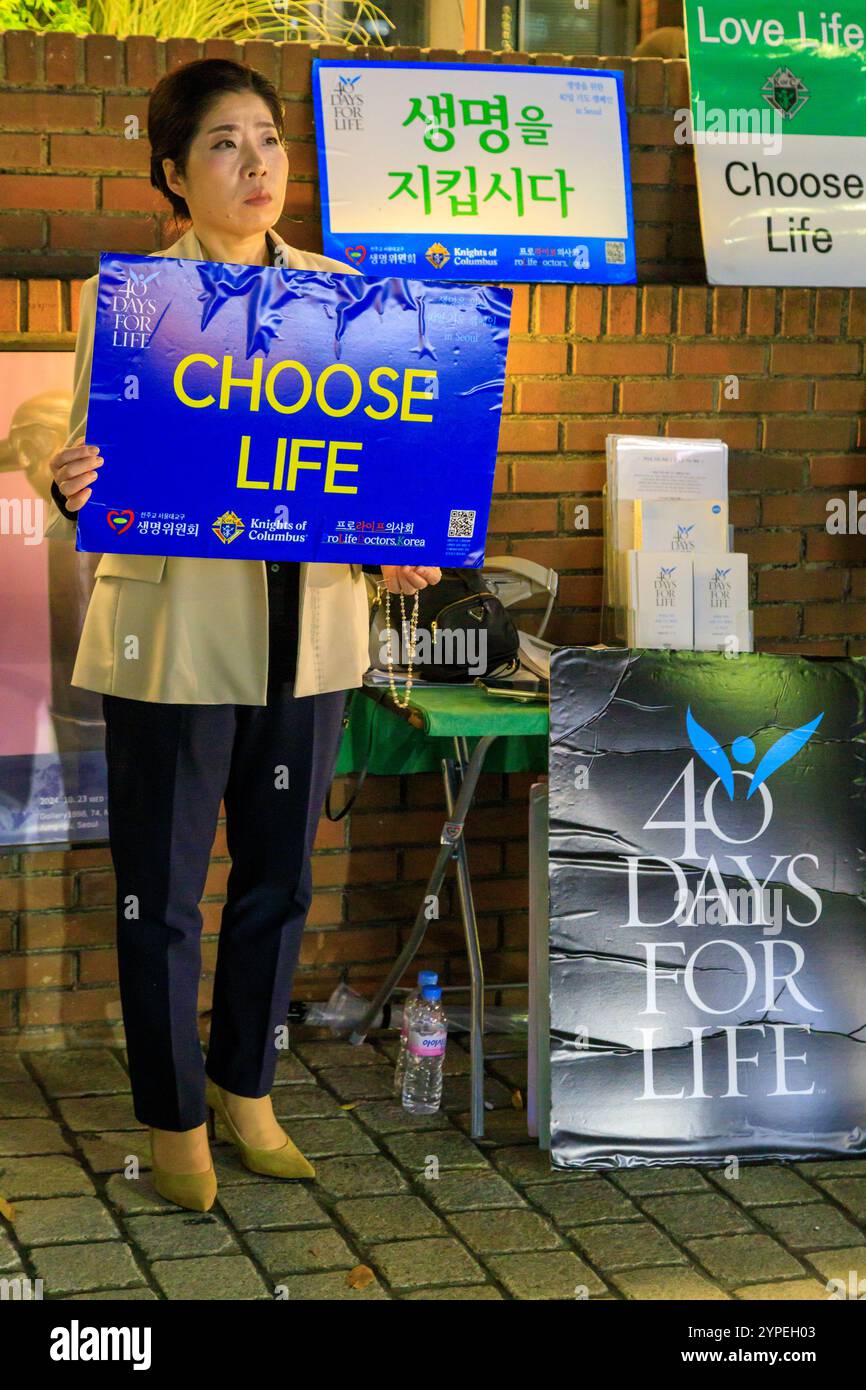 Seoul, South Korea - October 28, 2024: Anti abortion pro-life ...
