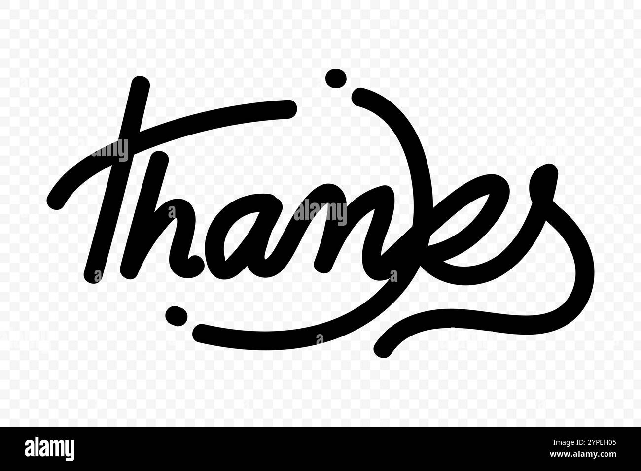 Vector hand written Thanks calligraphy on transparent background Stock ...