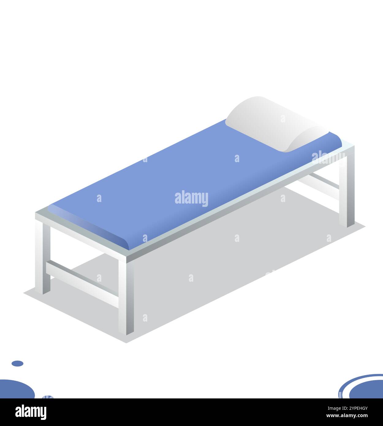 Patient examination table. Isometric object isolated on white ...