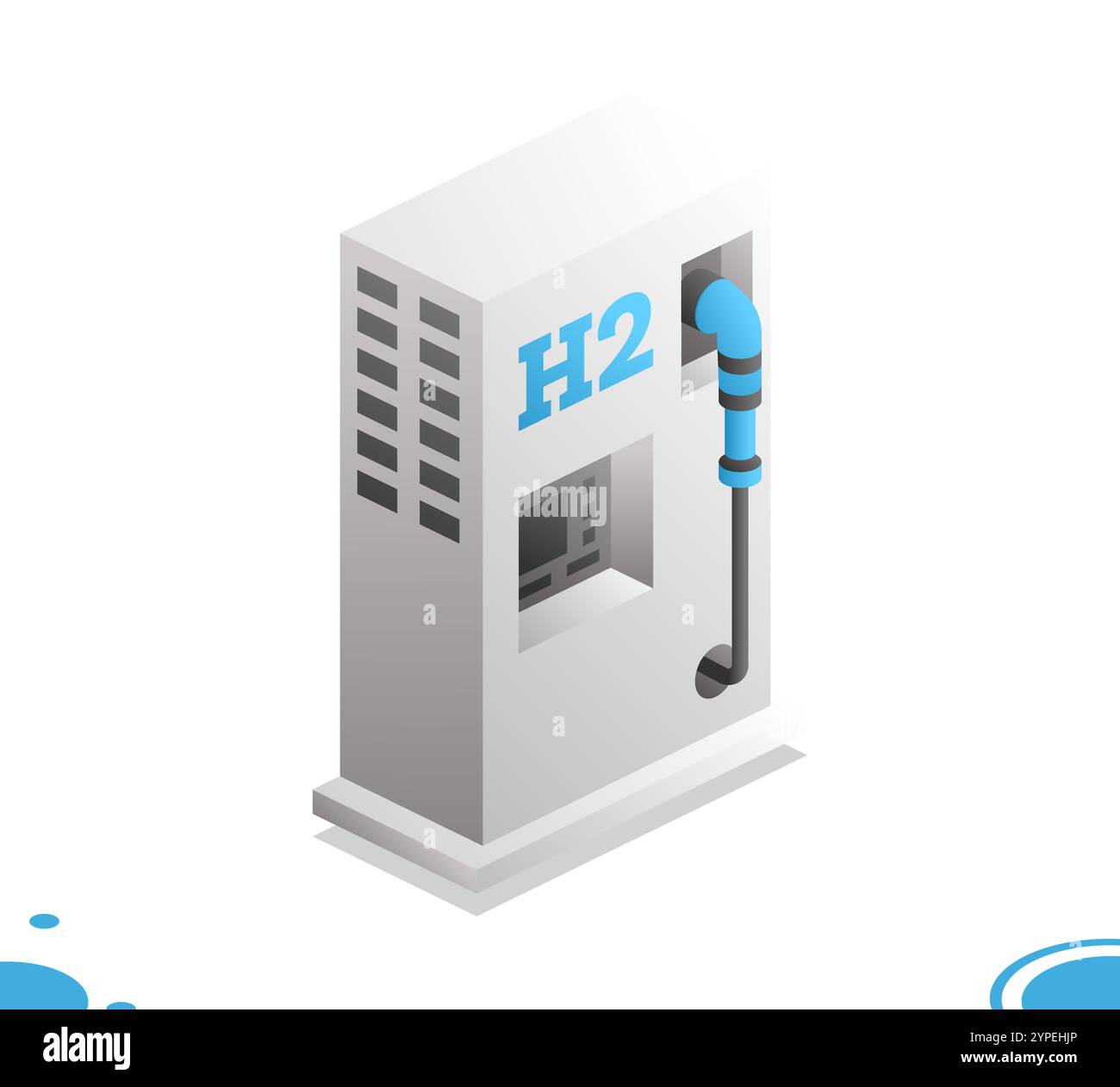 Hydrogen fuel filling station h2. Isometric concept. Vector ...