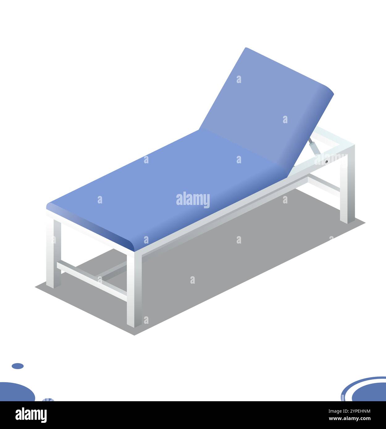 Patient examination table. Isometric object isolated on white ...