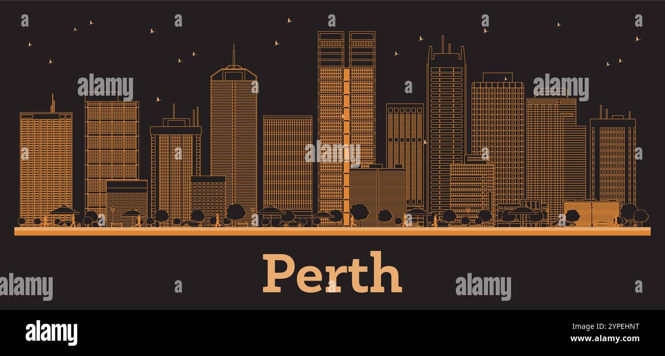 Perth city skyline silhouette hi-res stock photography and images - Alamy