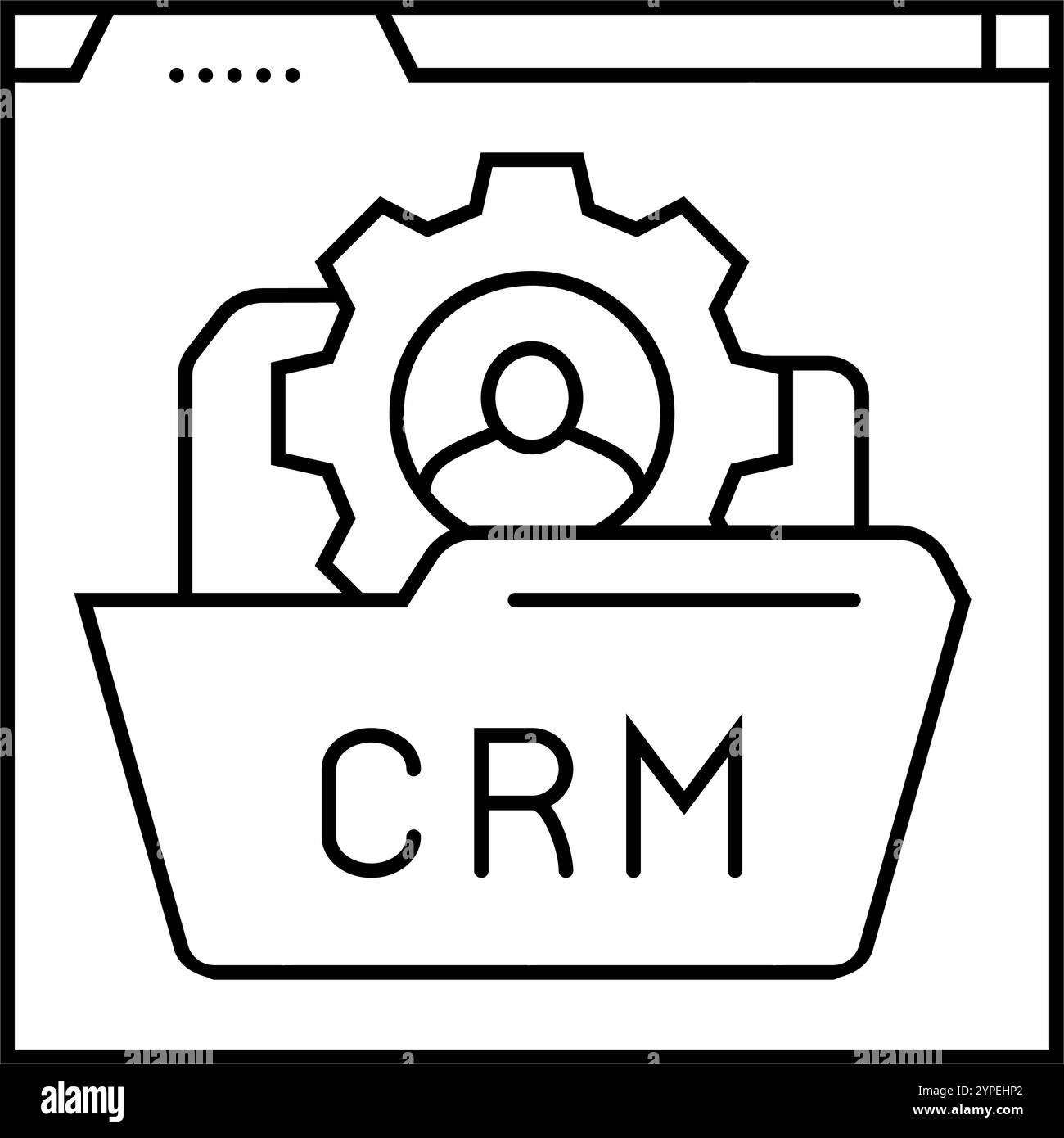 customer relationship management line icon vector illustration Stock ...