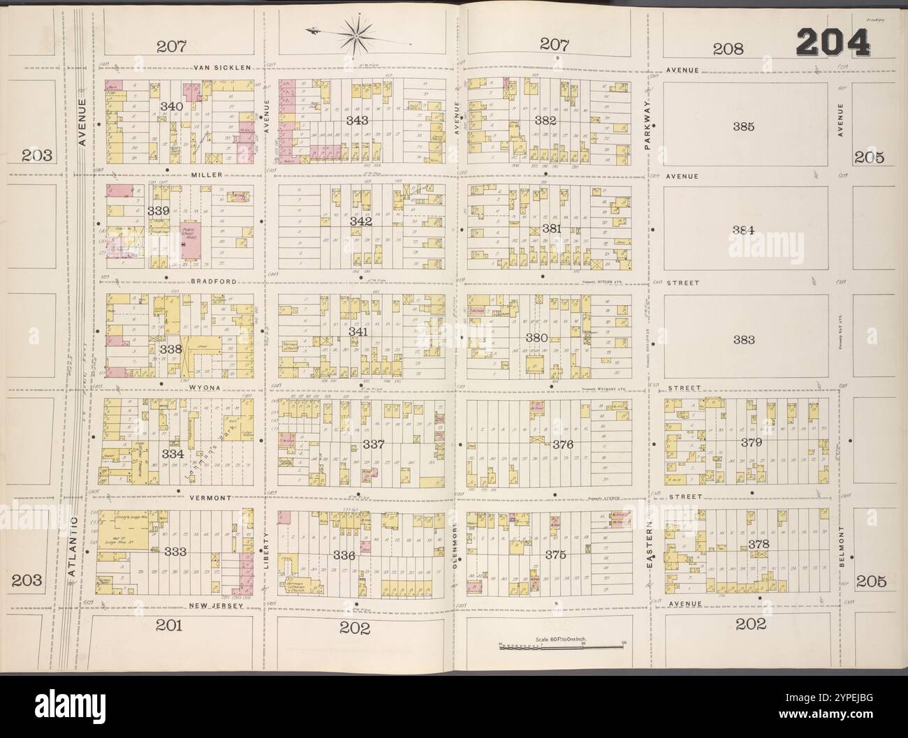 Brooklyn, V. 8, Double Page Plate No. 204 [Map bounded by Van Sicklen ...