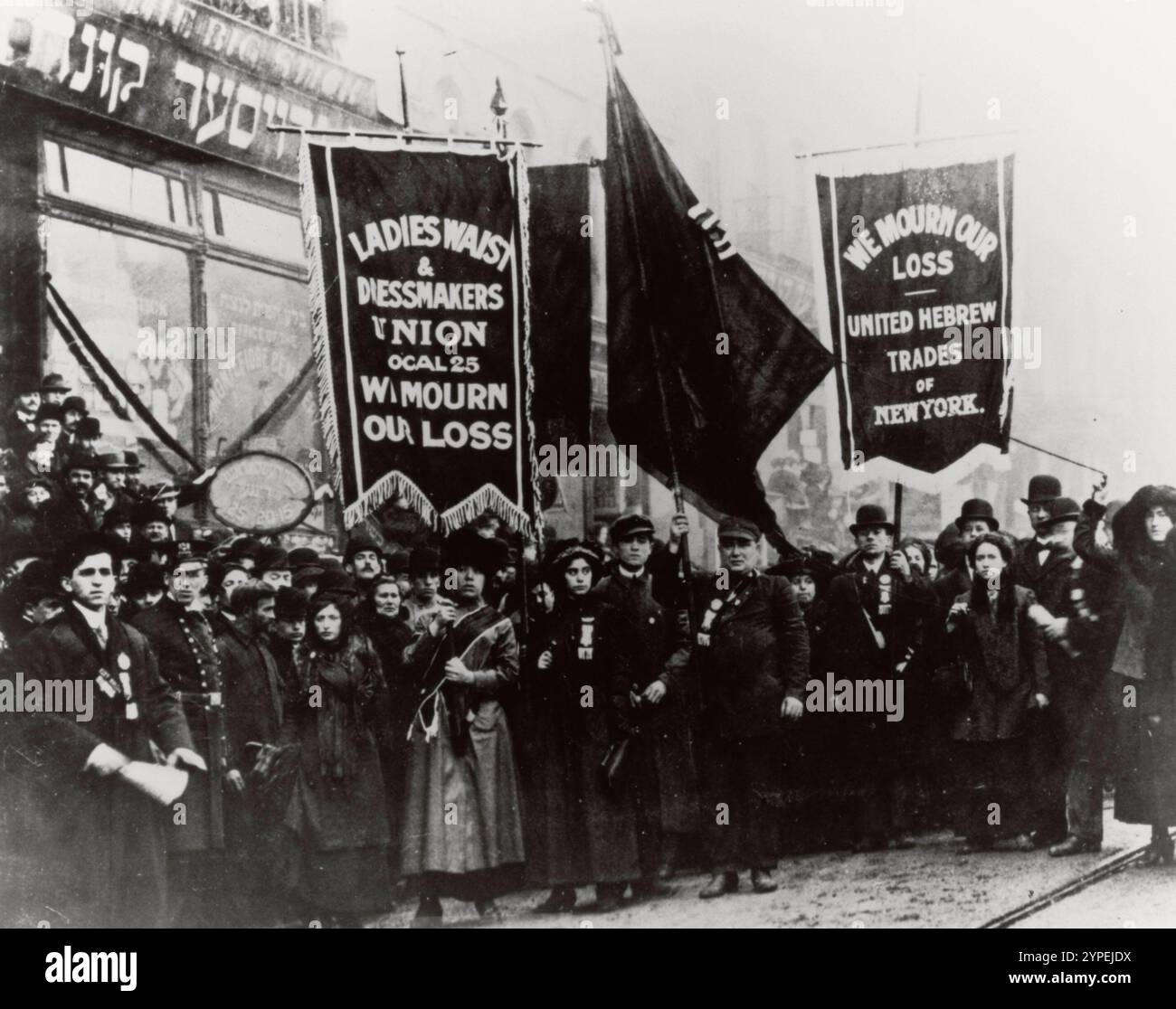 Demonstration of protest and mourning for Triangle Shirtwaist Factory ...