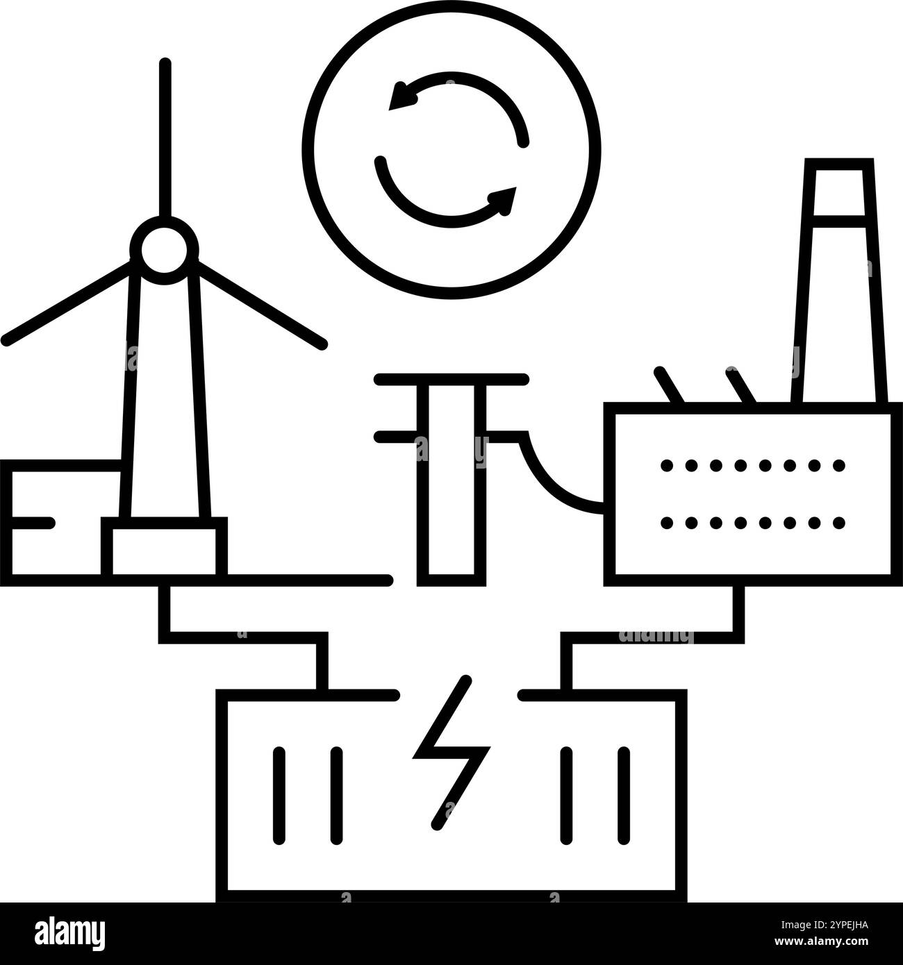 hybrid storage system line icon vector illustration Stock Vector Image ...