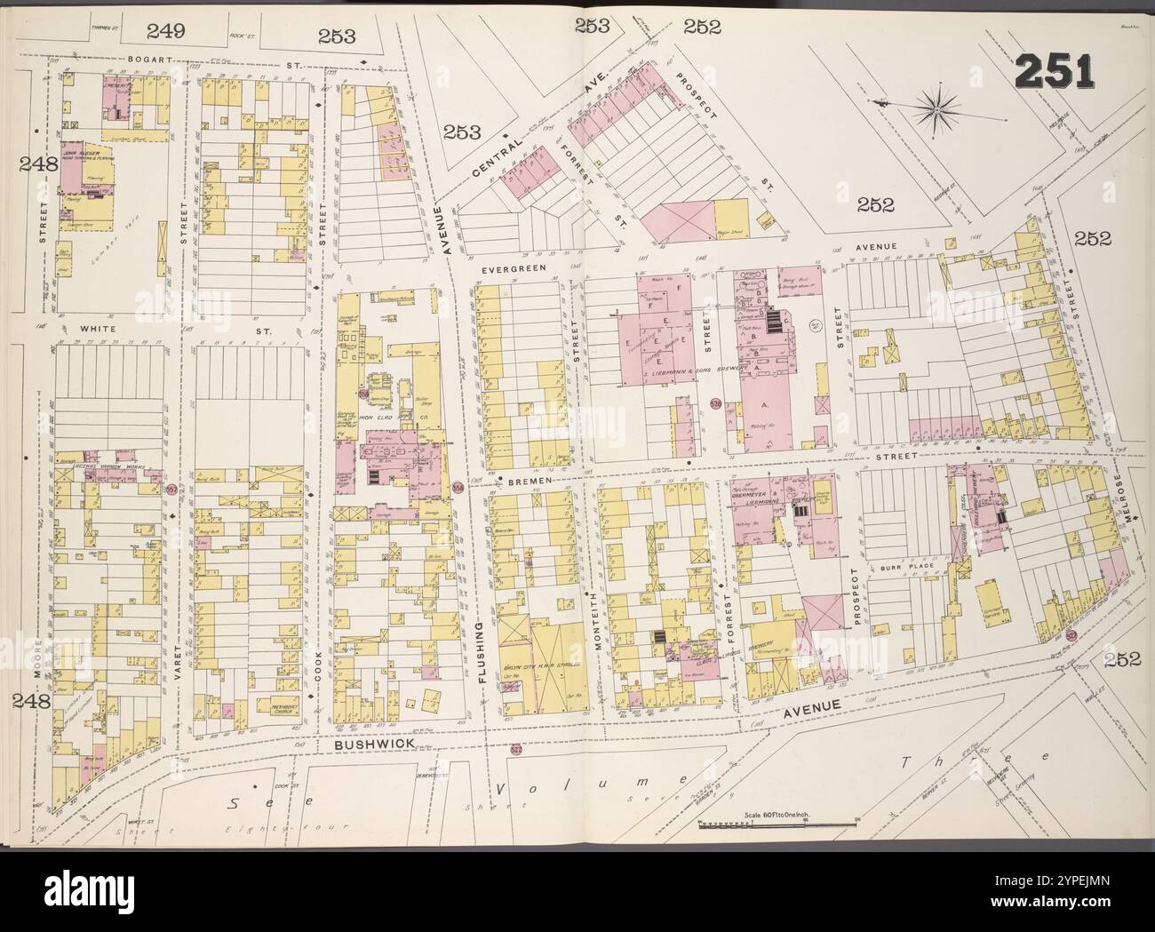 Brooklyn, V. 9, Double Page Plate No. 251 [Map bounded by Bogart St ...