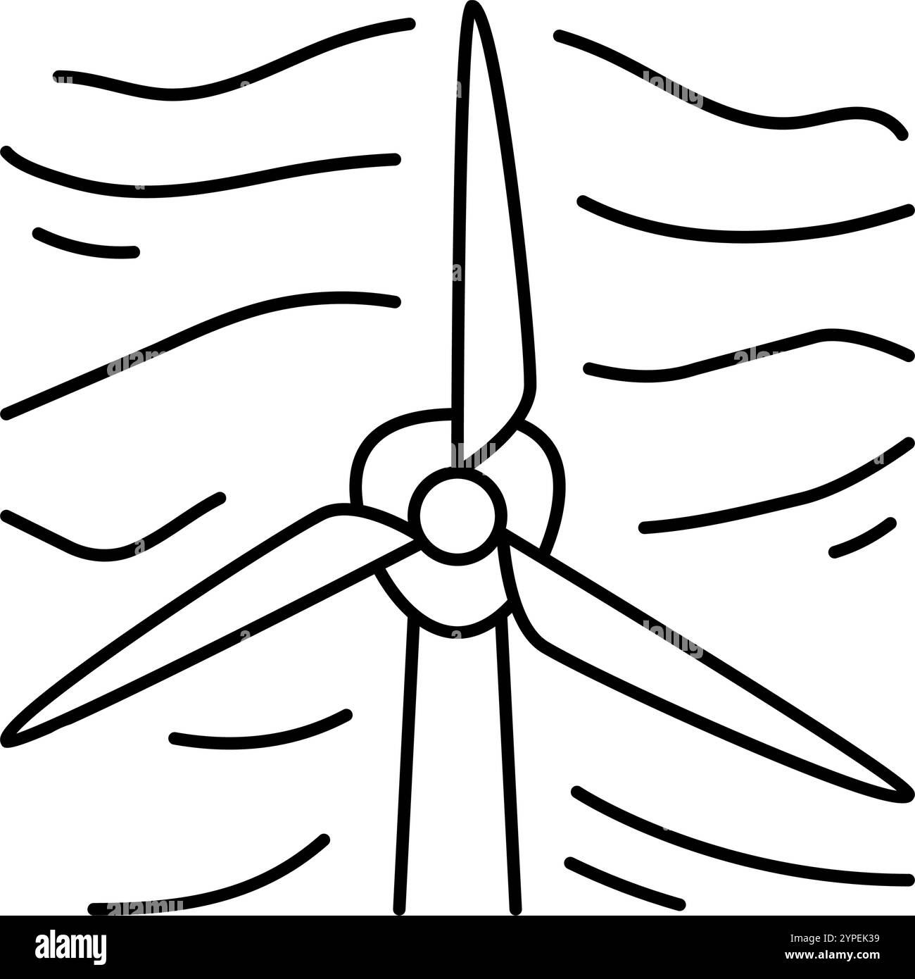 single wind turbine line icon vector illustration Stock Vector Image ...