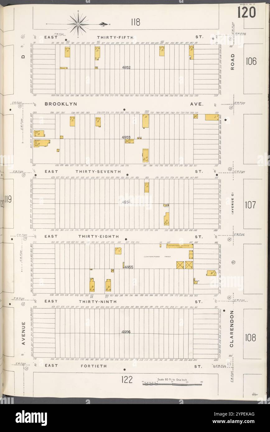 Brooklyn V. 10, Plate No. 120 [Map bounded by E. 35th St., Clarendon Rd ...