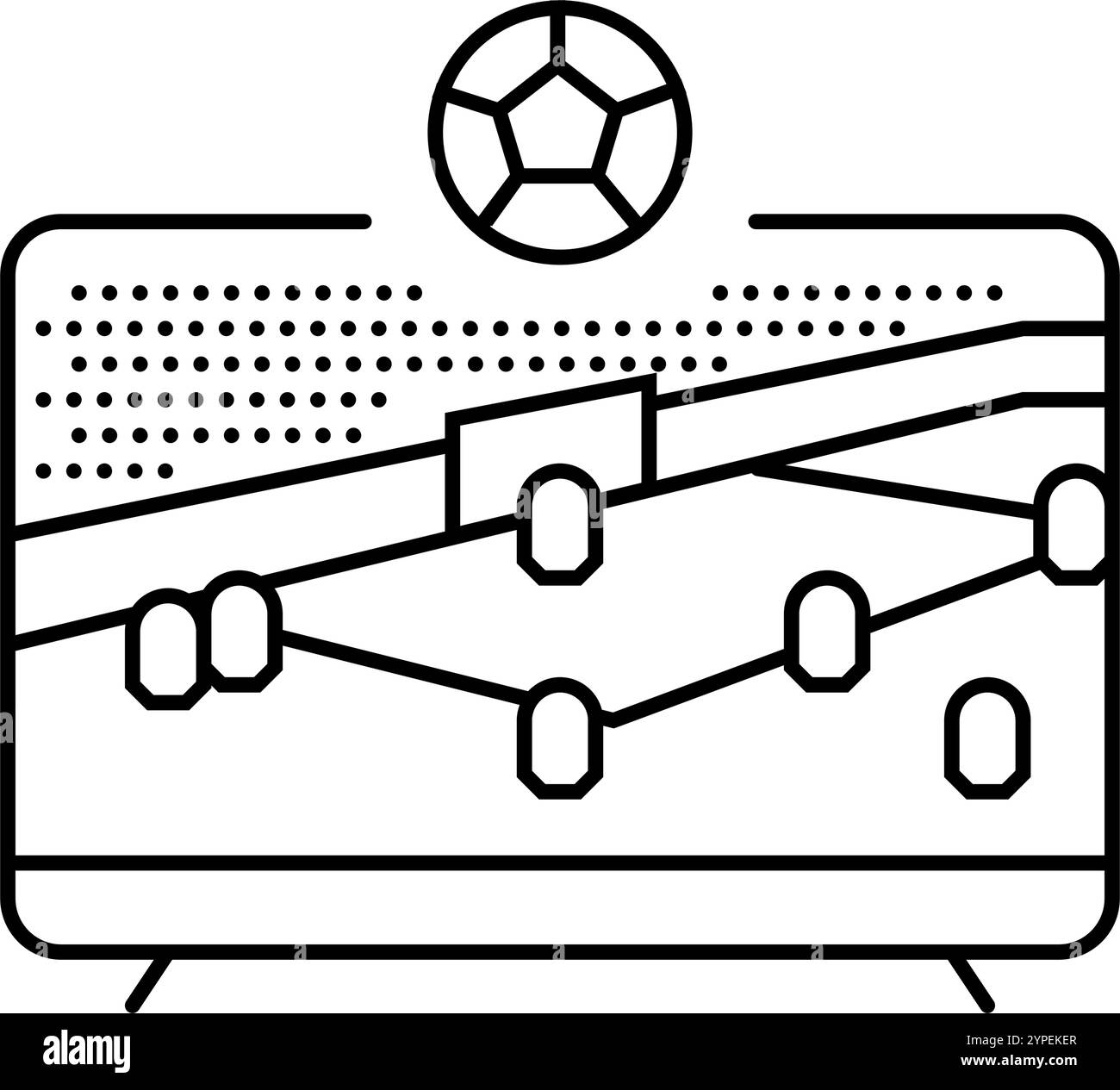 watching soccer live autumn line icon vector illustration Stock Vector ...