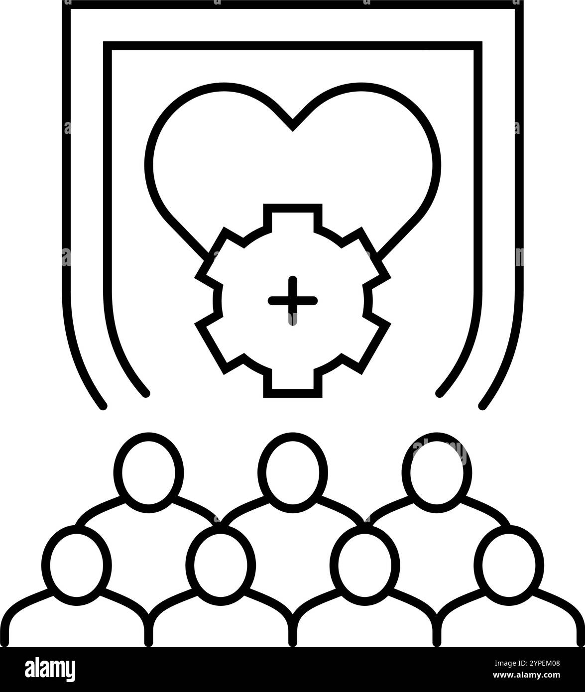 Workforce Planning Business Process Line Icon Vector Illustration Stock
