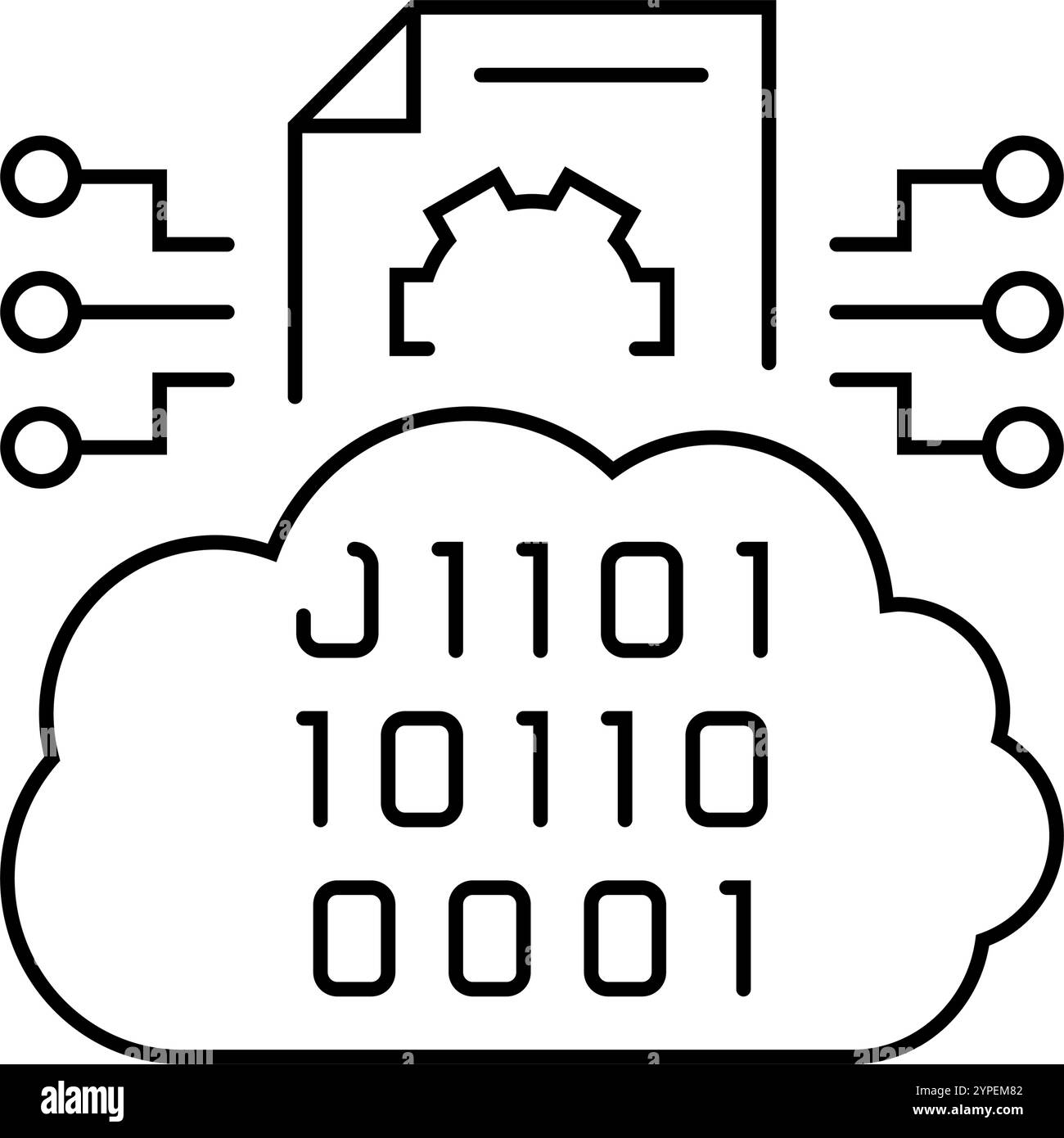 Cloud Computing Business Process Line Icon Vector Illustration Stock 7581