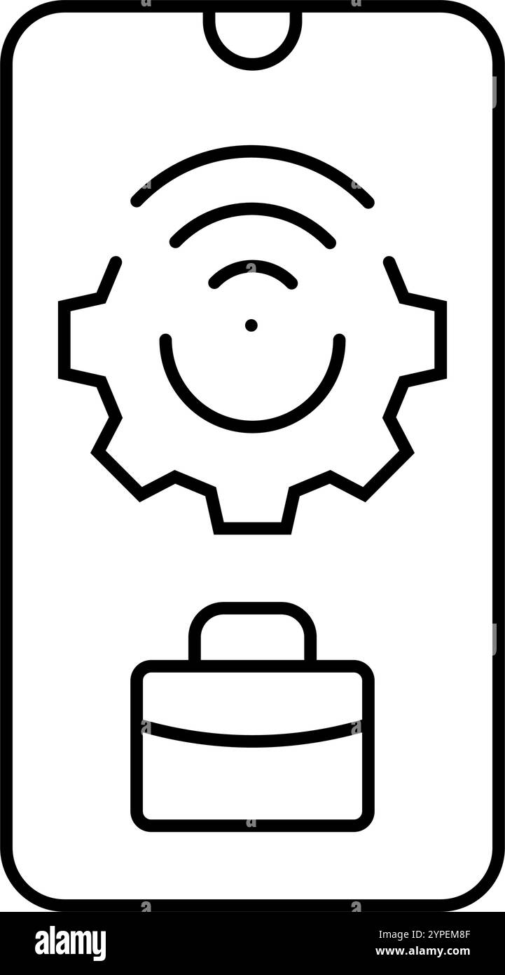 mobile technology business process line icon vector illustration Stock ...